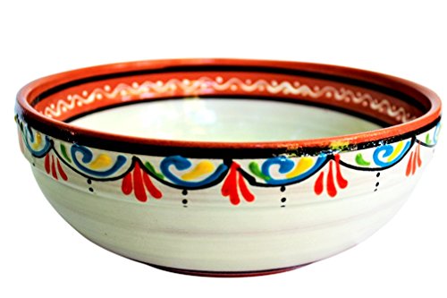 Cactus Canyon Ceramics Spanish Terracotta Deep Serving Dish, White