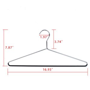 30 Quality Heavy Duty Metal Coat Hangers with Black Rubber Coating for Non Slip Pants (30)