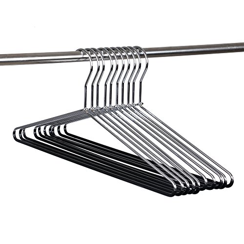 30 Quality Heavy Duty Metal Coat Hangers with Black Rubber Coating for Non Slip Pants (30)