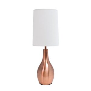 simple designs lt3303-rgd, rose gold 1 light tear drop table lamp