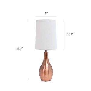 Simple Designs LT3303-RGD, Rose Gold 1 Light Tear Drop Table Lamp