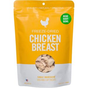 healthy spot / mind body bowl - 2.5 oz chicken breast freeze-dried treats - healthy snacks for dogs and cats, 1 pack