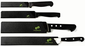 everpride chef knife sheath set (4-piece set) universal blade edge cover guards for chef’s and kitchen knives – durable, bpa-free, felt lined, sturdy abs plastic – knives not included