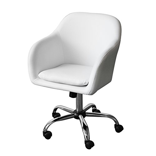 IDS Online Faux Leather Office Desk Swivel Chair, White