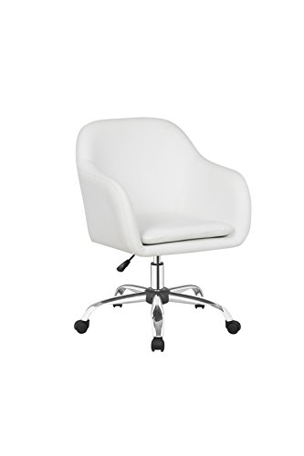 IDS Online Faux Leather Office Desk Swivel Chair, White