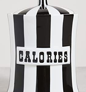 Jonathan Adler Women's Vice Calories Canister, Black/White, One Size