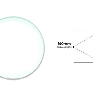 Double Concave Lens, 100mm Focal Length, 1.5" (38mm) Diameter - Spherical, Optically Worked Glass Lens - Ground Edges, Polished - Great for Physics Classrooms - Eisco Labs