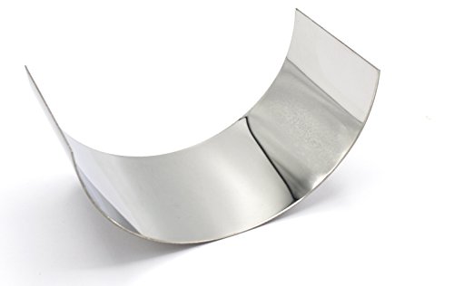 Plane Half Cylinder Concave Stainless Steel Mirror for use with Ray Box - 6.25" x 2.875" - 1mm Thick Approx. - Eisco Labs