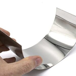 Plane Half Cylinder Concave Stainless Steel Mirror for use with Ray Box - 6.25" x 2.875" - 1mm Thick Approx. - Eisco Labs