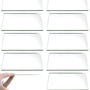 10 Pack Rectangular Plano Glass Mirror, 6" x 4" - 2mm Thick Approx. - Eisco Labs