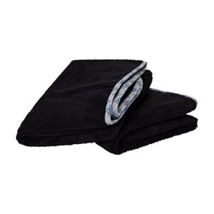 mw pro detail microfiber car towels (24"x 36") | 400 gsm | 80/20 blend | tagless | soft satin piped edges | all-purpose auto detailing - wax, buff, polish, wash, dry | 2 pack (black)