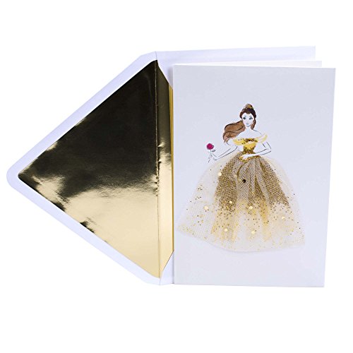 Hallmark Signature Birthday Card for Women (Disney Belle), WHITE (799RZH1058)