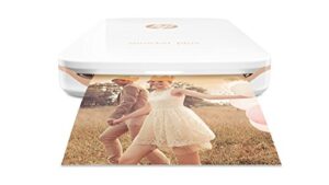 hp sprocket plus instant color photo printer, print 30% larger photos on 2.3x3.4 sticky-backed paper – white (2fr85a)