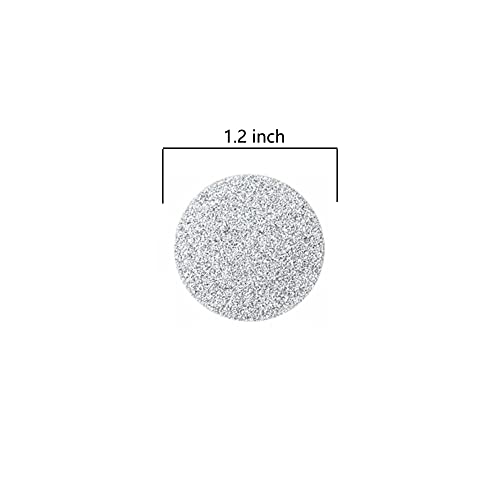 MOWO Glitter Paper Circle Dots Confetti Wedding Birthday Theme Party Table Decoration Glitter Silver, Black and White, 1.2 inch, 200pc