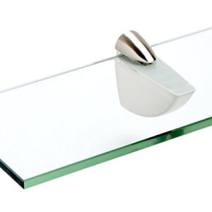 Spancraft Glass Oriole Glass Shelf, Brushed Steel, 4.75 x 12