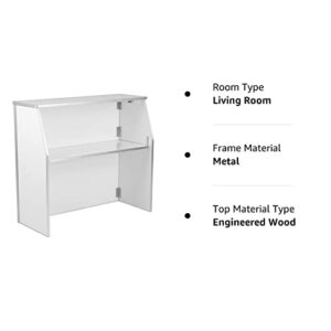 Flash Furniture Amara 4' White Laminate Foldable Bar - Portable Event Bar