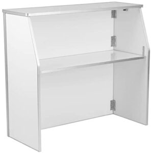 flash furniture amara 4' white laminate foldable bar - portable event bar