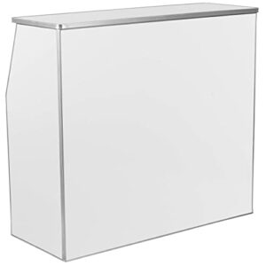 Flash Furniture Amara 4' White Laminate Foldable Bar - Portable Event Bar