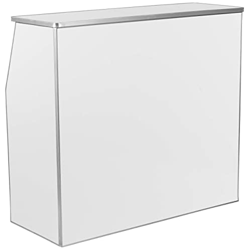 Flash Furniture Amara 4' White Laminate Foldable Bar - Portable Event Bar