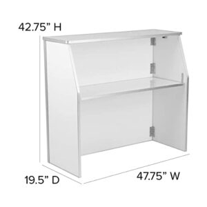 Flash Furniture Amara 4' White Laminate Foldable Bar - Portable Event Bar