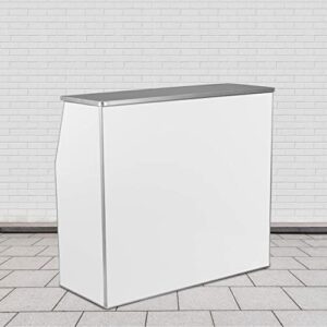 Flash Furniture Amara 4' White Laminate Foldable Bar - Portable Event Bar