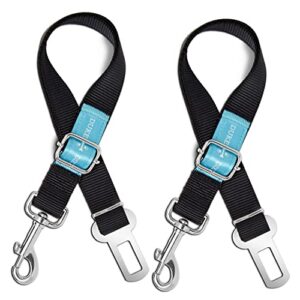 dog seat belt pet dog cat car seatbelt safety tether - 2 pack - adjustable harness belts pet leash - heavy duty nylon seatbelts - universal fit cars truck suv