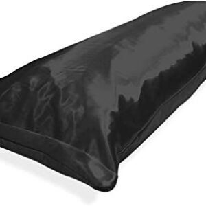 Betty Dain Soft Satin Body Pillowcase, 21 x 54, Black