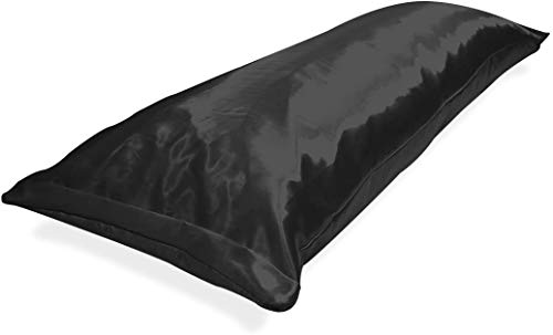 Betty Dain Soft Satin Body Pillowcase, 21 x 54, Black