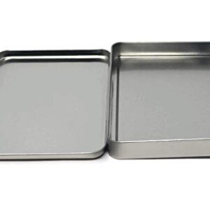 (2 Pack) Tin Container, Large (7.25" x 5.25" x 1") by Crafftin - Hinged, Metal Rectangular tins for Crafts, Survival Supplies, Kitchen Storage, and General Organization