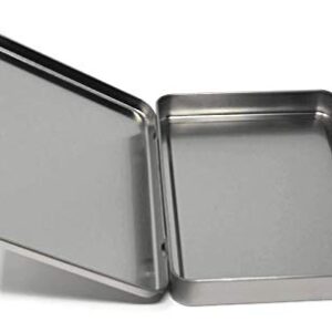 (2 Pack) Tin Container, Large (7.25" x 5.25" x 1") by Crafftin - Hinged, Metal Rectangular tins for Crafts, Survival Supplies, Kitchen Storage, and General Organization