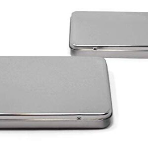 (2 Pack) Tin Container, Large (7.25" x 5.25" x 1") by Crafftin - Hinged, Metal Rectangular tins for Crafts, Survival Supplies, Kitchen Storage, and General Organization