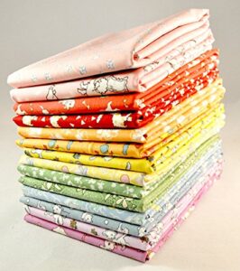 designer fabric 30's reproduction prints fat eighths bundle, 14 pieces cotton fabric