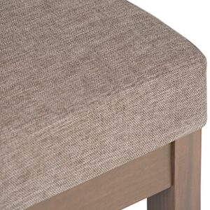 SIMPLIHOME Milltown 26 inch Wide Rectangle Ottoman Bench Fawn Brown Footstool, Linen Look Polyester Fabric for Living Room, Bedroom, Contemporary Modern