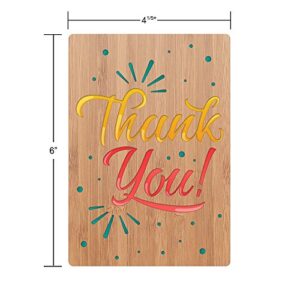 HeartSpace Cards Wooden Thank You Card With Confetti Design, Unique Gift For Any Occasion, Mother's Day, Father's Day, Anniversary & Special Greeting for Family, Friends, Teachers & Coworkers, Made from Sustainable Bamboo