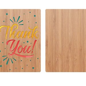 HeartSpace Cards Wooden Thank You Card With Confetti Design, Unique Gift For Any Occasion, Mother's Day, Father's Day, Anniversary & Special Greeting for Family, Friends, Teachers & Coworkers, Made from Sustainable Bamboo