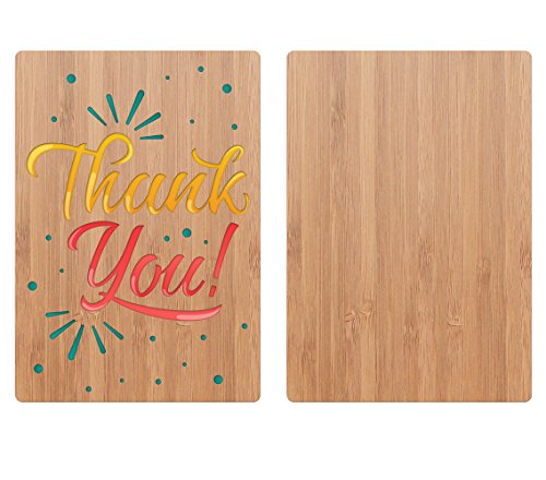 HeartSpace Cards Wooden Thank You Card With Confetti Design, Unique Gift For Any Occasion, Mother's Day, Father's Day, Anniversary & Special Greeting for Family, Friends, Teachers & Coworkers, Made from Sustainable Bamboo