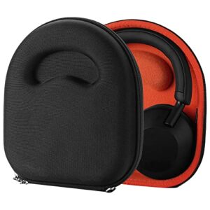 geekria shield headphones case compatible with sony wh-1000xm5, mdr-1rnc, mdr-xb950bt, mdr-xb950n1, wh-ch710n, wh-ch520 case, replacement hard shell travel carrying bag with cable storage (black)