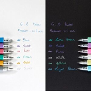 Pilot G2 Pastel Gel Ink Rollerball Pens Assorted Colors - Pack 6