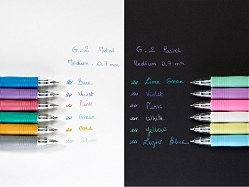 Pilot G2 Pastel Gel Ink Rollerball Pens Assorted Colors - Pack 6