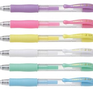 Pilot G2 Pastel Gel Ink Rollerball Pens Assorted Colors - Pack 6