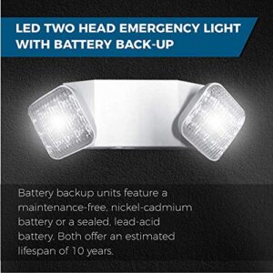 Ciata Led Emergency Lights for Business, for Home Power Failure - Ultra-bright Led Emergency Lights with Battery Backup, Fire Emergency Lights, Made from Engineering-grade Thermoplastic - 6 Pack