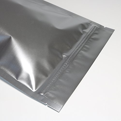 Double-Sided Matte Full Color Stand-Up Ziplock Food Safe Storage Bags (Silver, 16x22cm (6.25" x 8.7"))