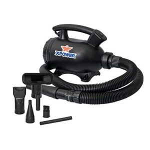 xpower a-5 electric air duster for dusting, drying, inflating, blowing, vacuuming, car detailing, computer, leaf blowing, 100 cfm, 5 nozzles + 2 brushes, high performance motor, eco-friendly