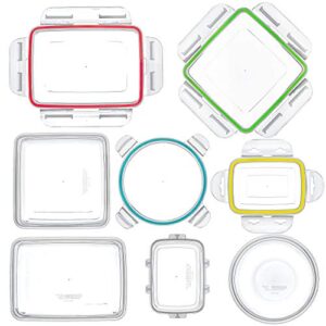 16 Piece Clip Lock Food Container Storage Set - Microwave & Dishwasher Safe Kitchen Box