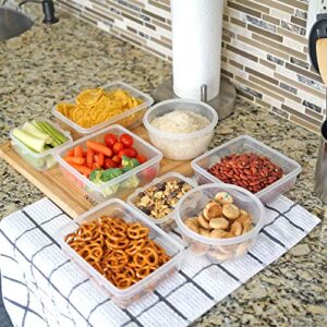 16 Piece Clip Lock Food Container Storage Set - Microwave & Dishwasher Safe Kitchen Box