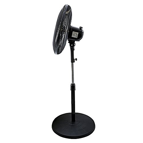 Hurricane Stand Fan - 16 Inch | Classic Series | Pedestal Fan with 90 Degree Oscillation, 3 Speed Settings, Adjustable Height 41 Inches to 55 Inches - ETL Listed, Black (736542)