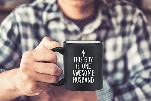 One Awesome Husband Funny Coffee Mug - Anniversary & Birthday Gifts for Husband, Men, Him - Best Husband Gifts from Wife, Her - Bday Present Idea - Fun Husband Mug, Cool Novelty Cup (Matte Black)