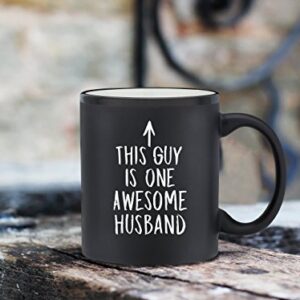 One Awesome Husband Funny Coffee Mug - Anniversary & Birthday Gifts for Husband, Men, Him - Best Husband Gifts from Wife, Her - Bday Present Idea - Fun Husband Mug, Cool Novelty Cup (Matte Black)