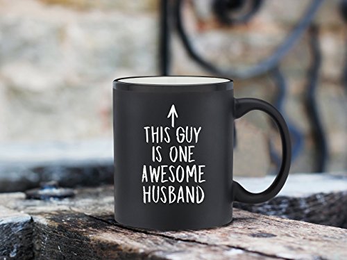 One Awesome Husband Funny Coffee Mug - Anniversary & Birthday Gifts for Husband, Men, Him - Best Husband Gifts from Wife, Her - Bday Present Idea - Fun Husband Mug, Cool Novelty Cup (Matte Black)