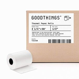 2 1/4" x 50' (50 rolls) bpa free thermal receipt paper roll for verifone vx520 vx670 vx680 vx690, clover flex, ingenico ict220 ict250